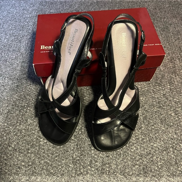 BeautiFeel | Shoes | Beautifeel Black Sandals With Slingback Design ...